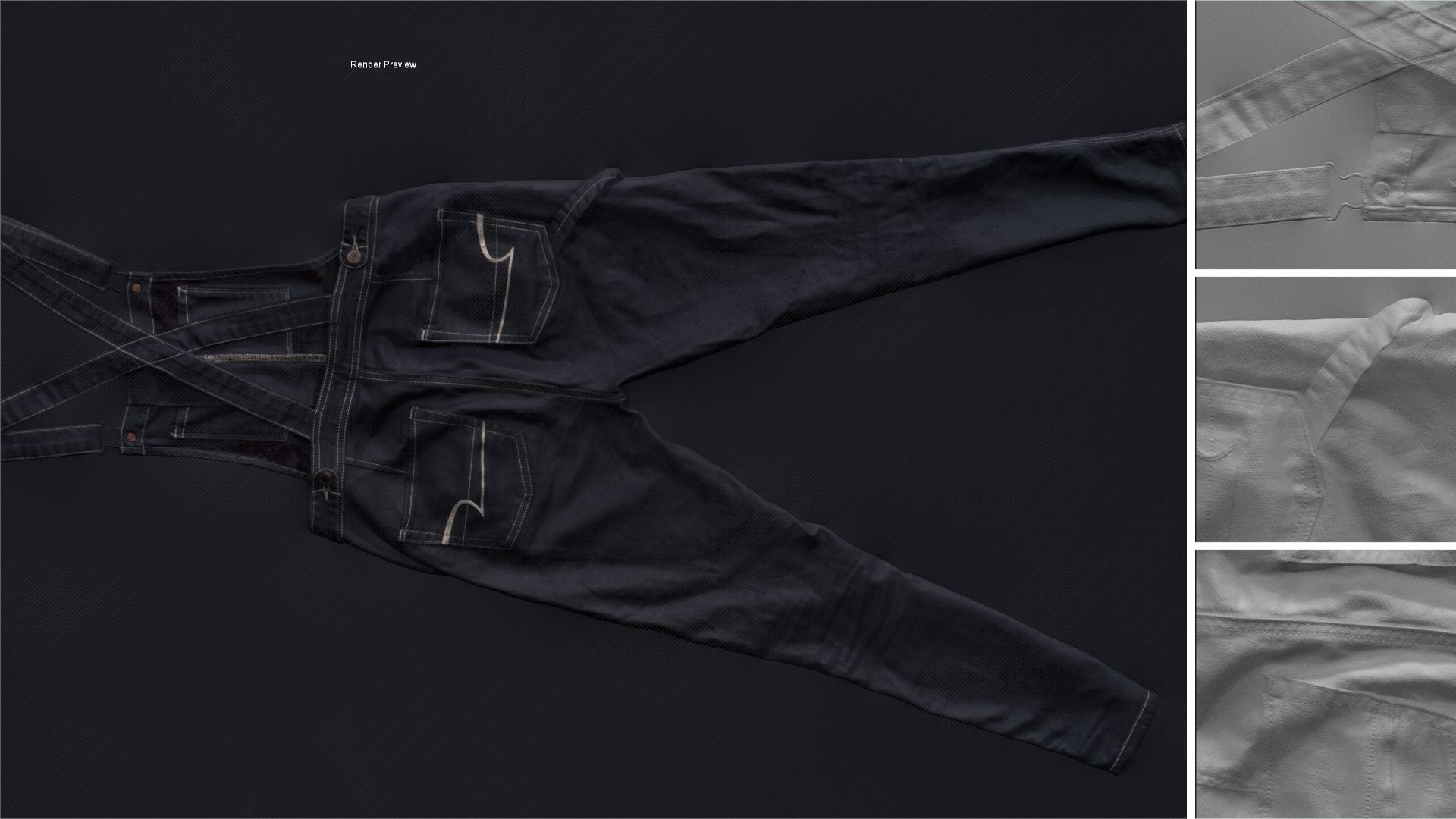 Denim overalls #02 – Texturing.xyz